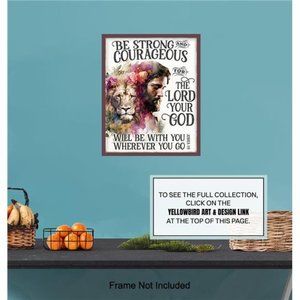 Wall Decor | Christian Art Wall Decor Be Strong And Courageous Wall Art ...